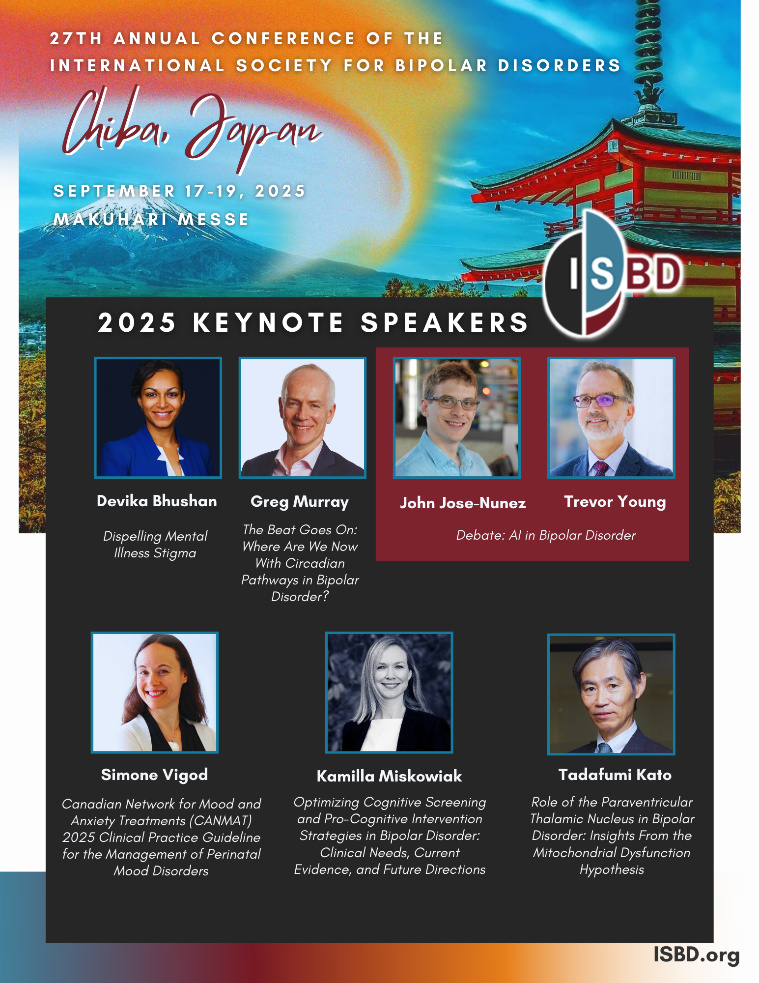 ISBD is Pleased to Announce the 2025 Keynote Lineup